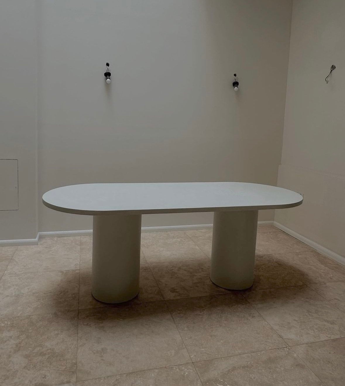 Solid Concrete Stone Pill Shape Dining Table - Etsy UK