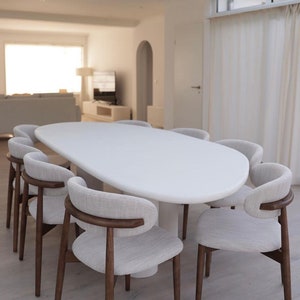 Pebble Solid Concrete Stone Organic Irregular Shape Dining Table - Etsy UK