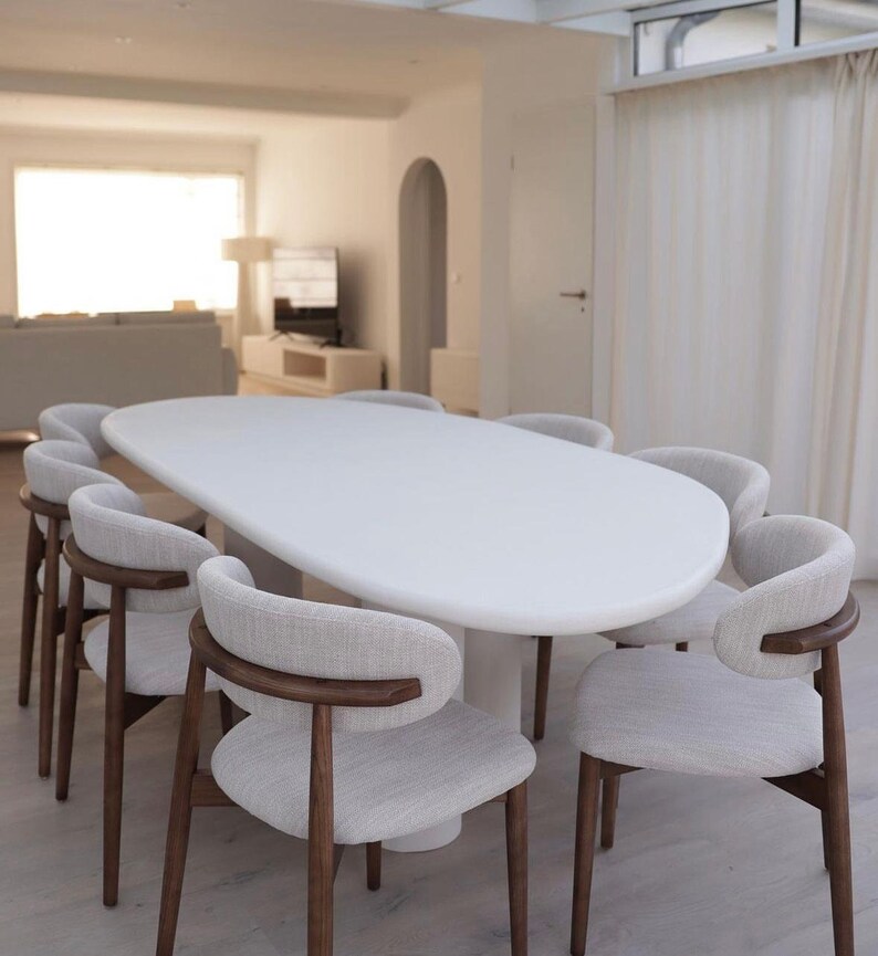 Solid Concrete Stone Organic Irregular Shape Dining Table - Etsy UK