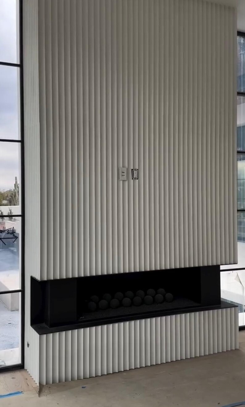 Solid Concrete Stone Fluted Wall Panels / Wall Tiles / Decorative Tiles ...