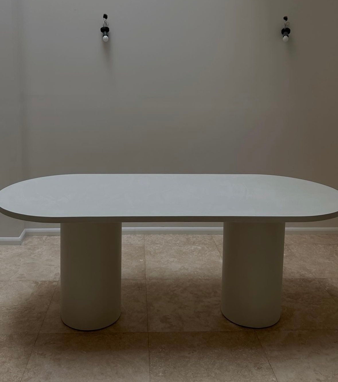 Solid Concrete Stone Pill Shape Dining Table - Etsy UK
