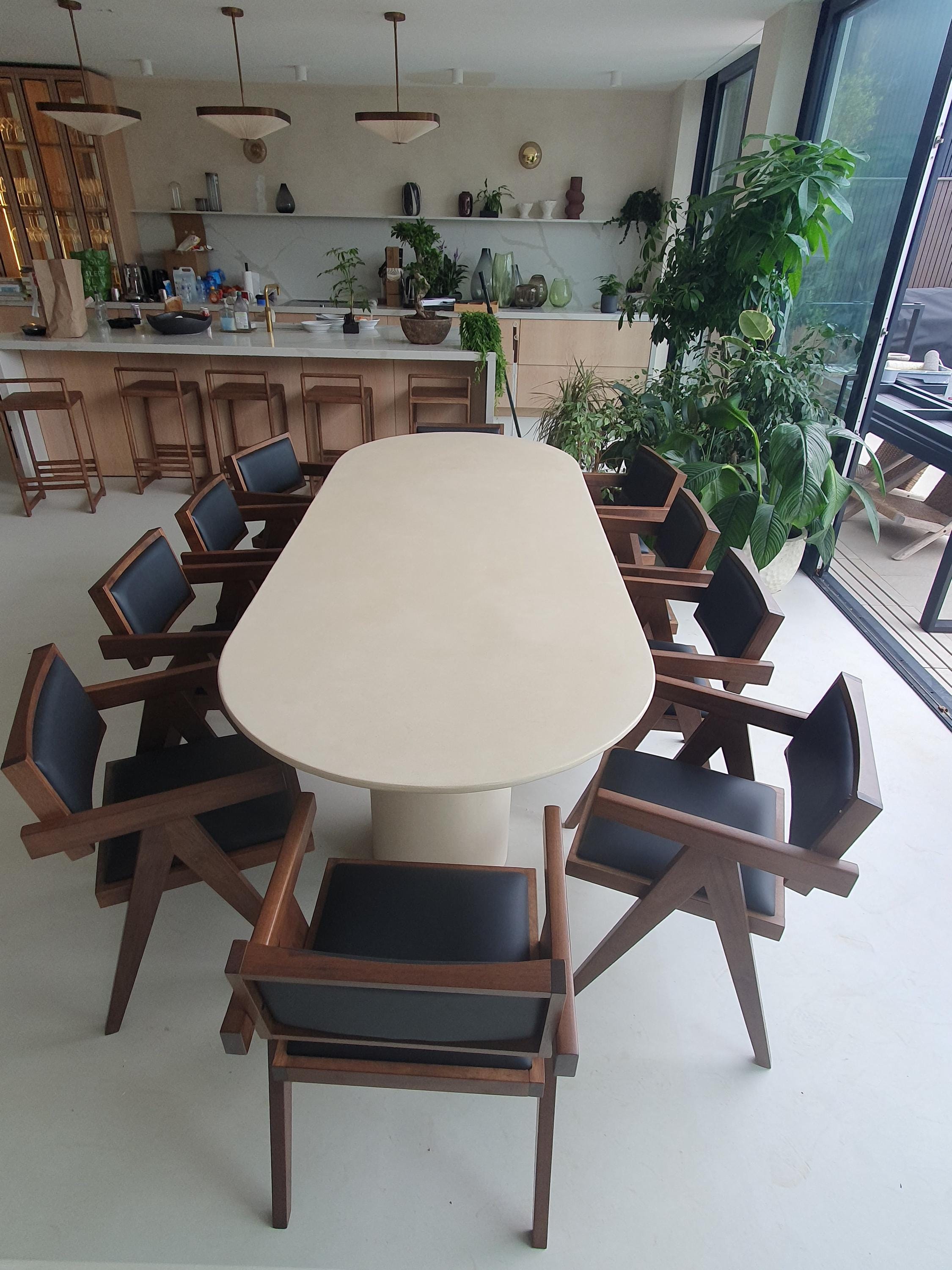 Solid Concrete Stone Pill Shape Dining Table - Etsy UK