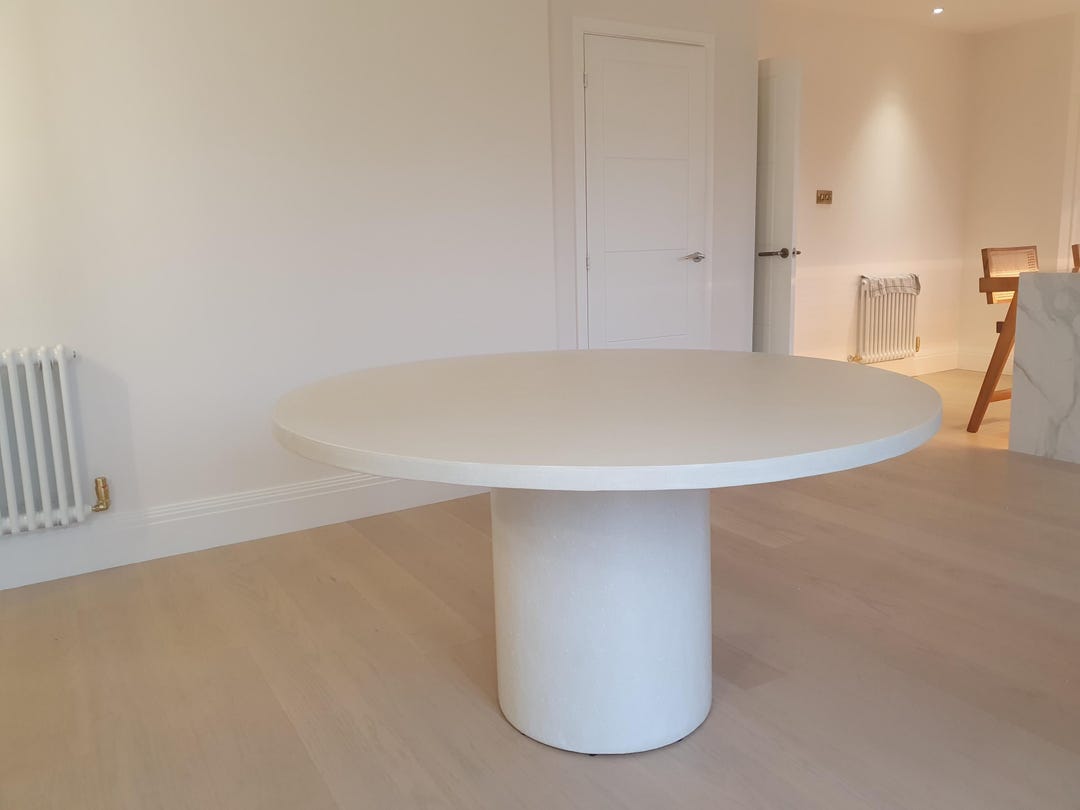 Microcement, Concrete Round Dining Table 4cm Thick Top - Etsy UK