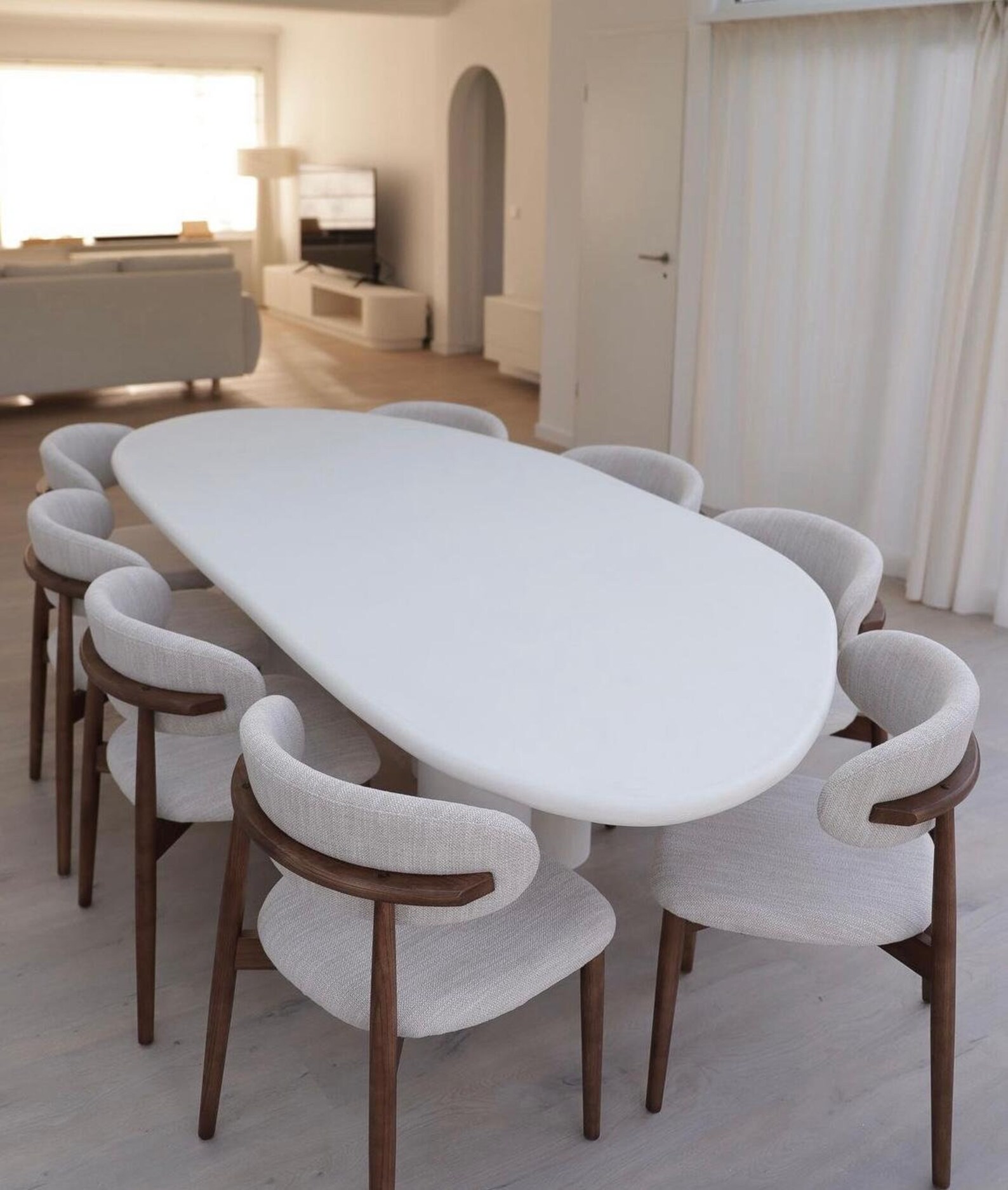 Pebble Solid Concrete Stone Organic Irregular Shape Dining Table - Etsy UK