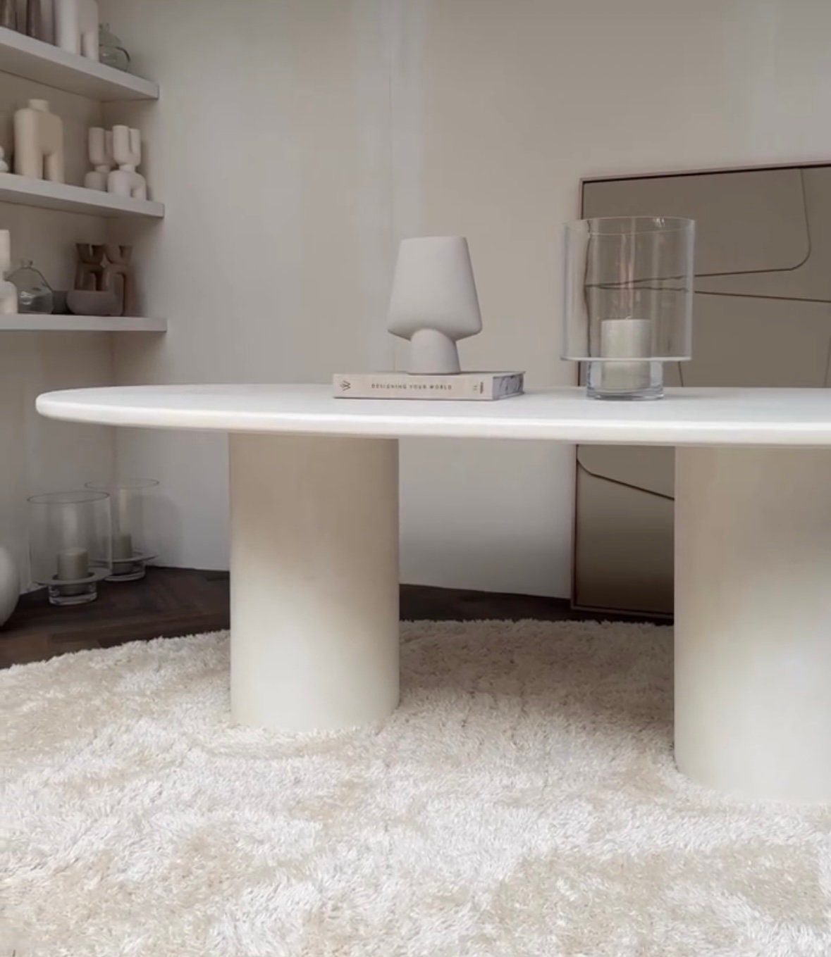 Solid Concrete Stone Pill Shape Dining Table - Etsy UK