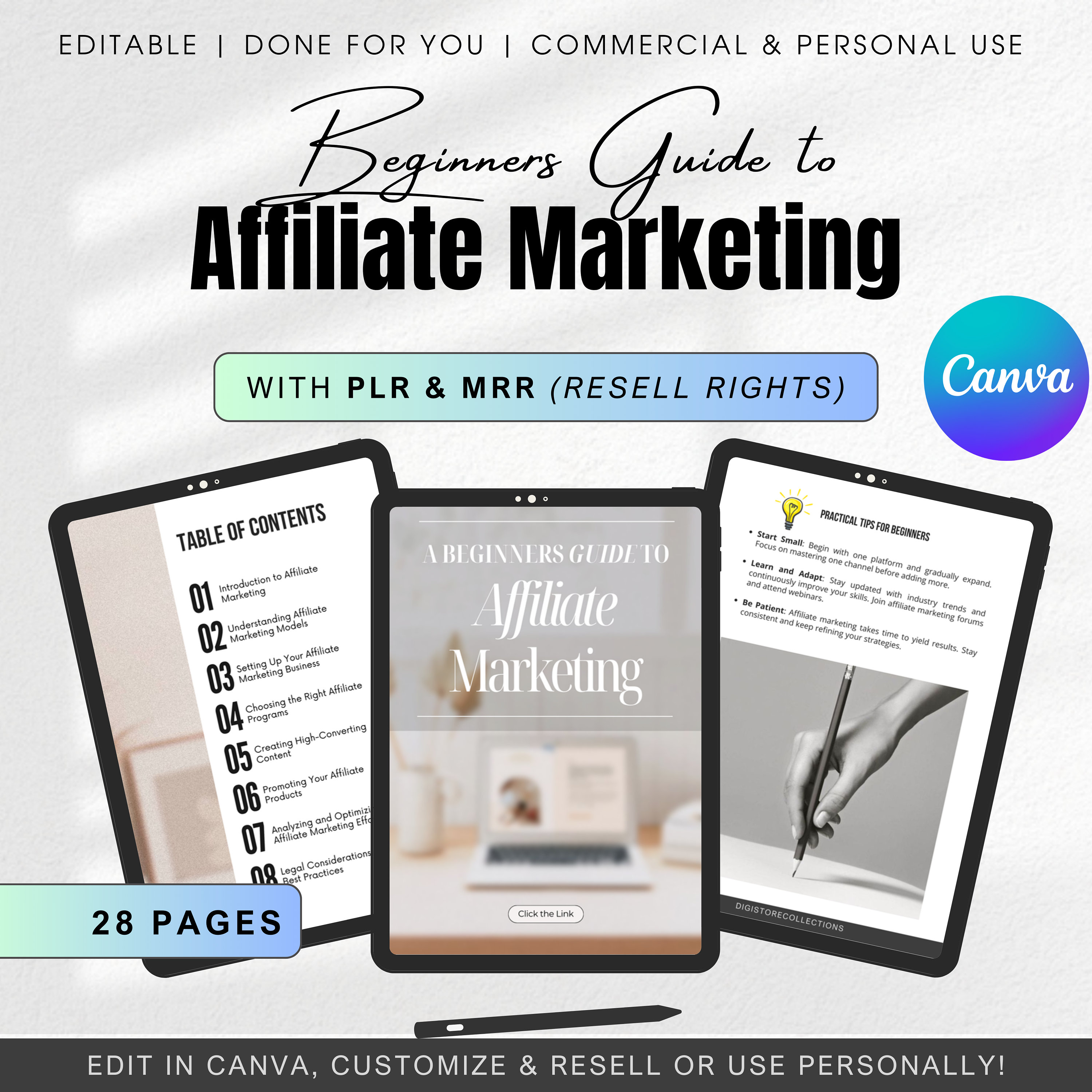 Beginners Guide to Affiliate Marketing Ebook MRR PLR Resell Rights, DFY ...