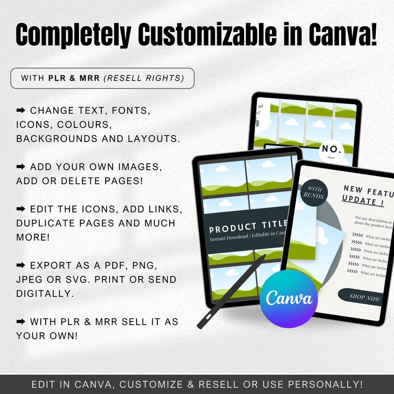 Etsy Listing Video Mockups, MRR PLR Video Listing, Drag & Drop Animated Video Template, Digital ...