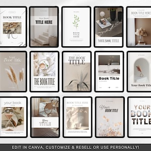 50+ Editable Canva Book Cover Title Page Templates Master Resell Rights ...
