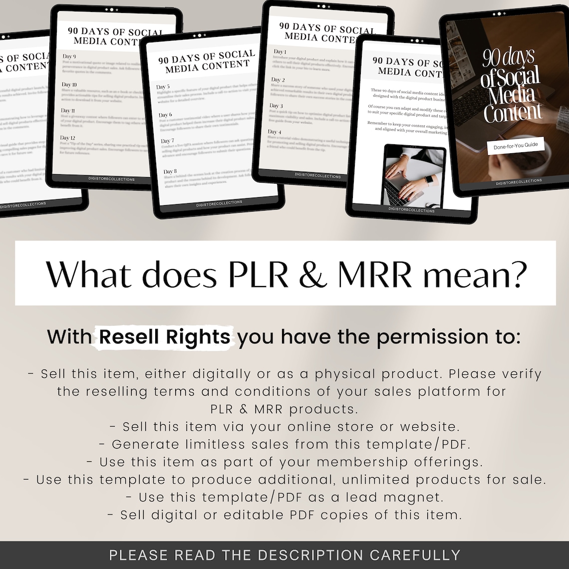 90 Days of Social Media PLR MRR Guide, Done for You Guide, Editable ...