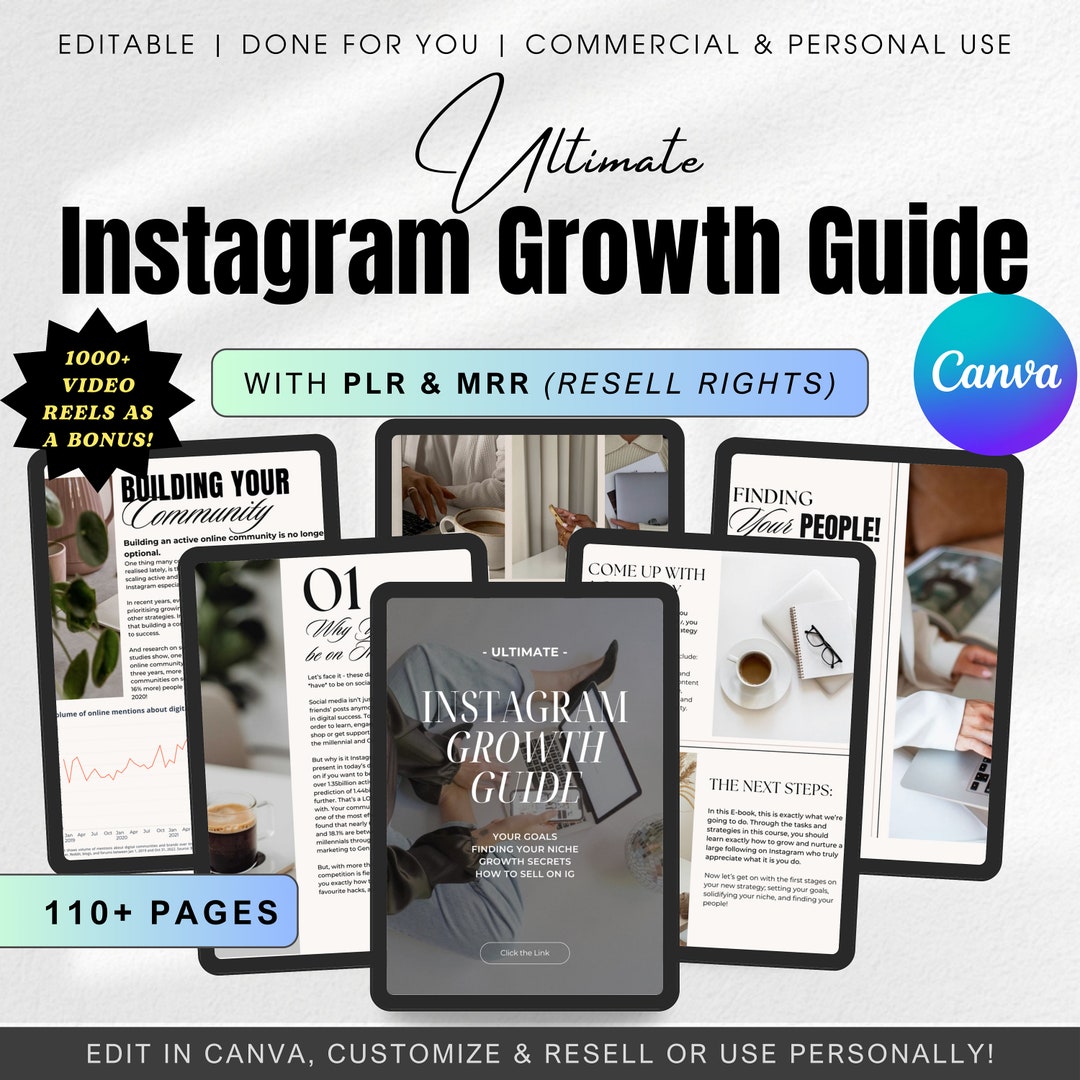 Instagram Growth Guide With Master Resell Rights, Instagram Marketing ...