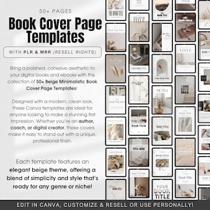 50+ Editable Canva Book Cover Title Page Templates Master Resell Rights ...