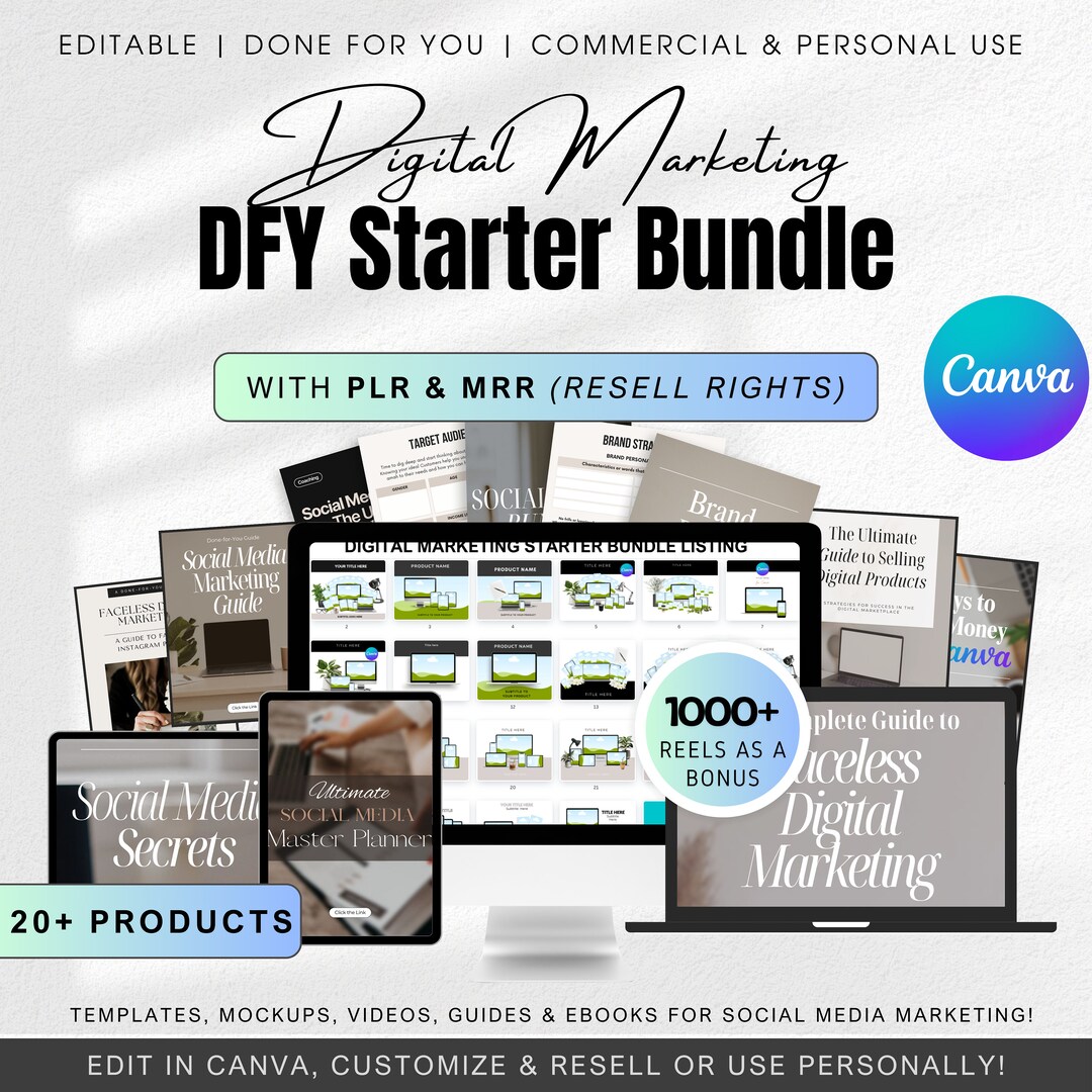 Digital Marketing DFY Bundle Resell Products Kit MRR PLR Private Label ...