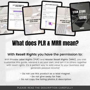 How to Set up Stan Store PLR MRR Guide Private Label Rights Master ...