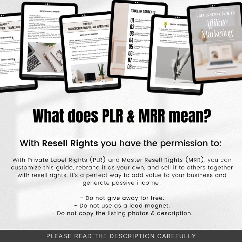 Beginners Guide to Affiliate Marketing Ebook MRR PLR Resell Rights, DFY ...