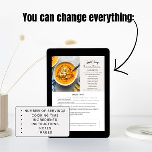 Editable Cookbook Template & DIY Recipe Card Planner | Canva Recipe ...