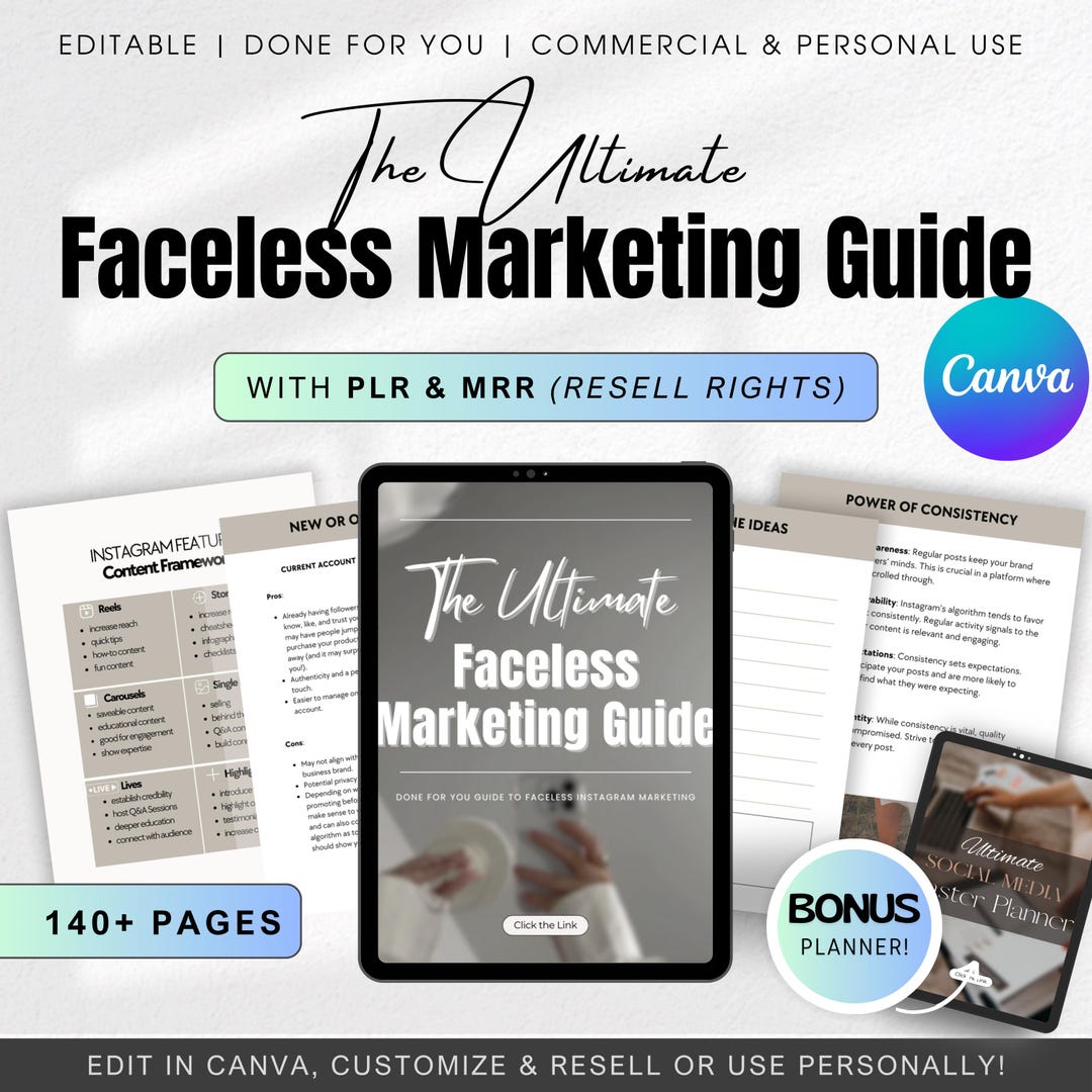 Ultimate Faceless Digital Marketing Guide PLR & MRR | DFY Digital ...