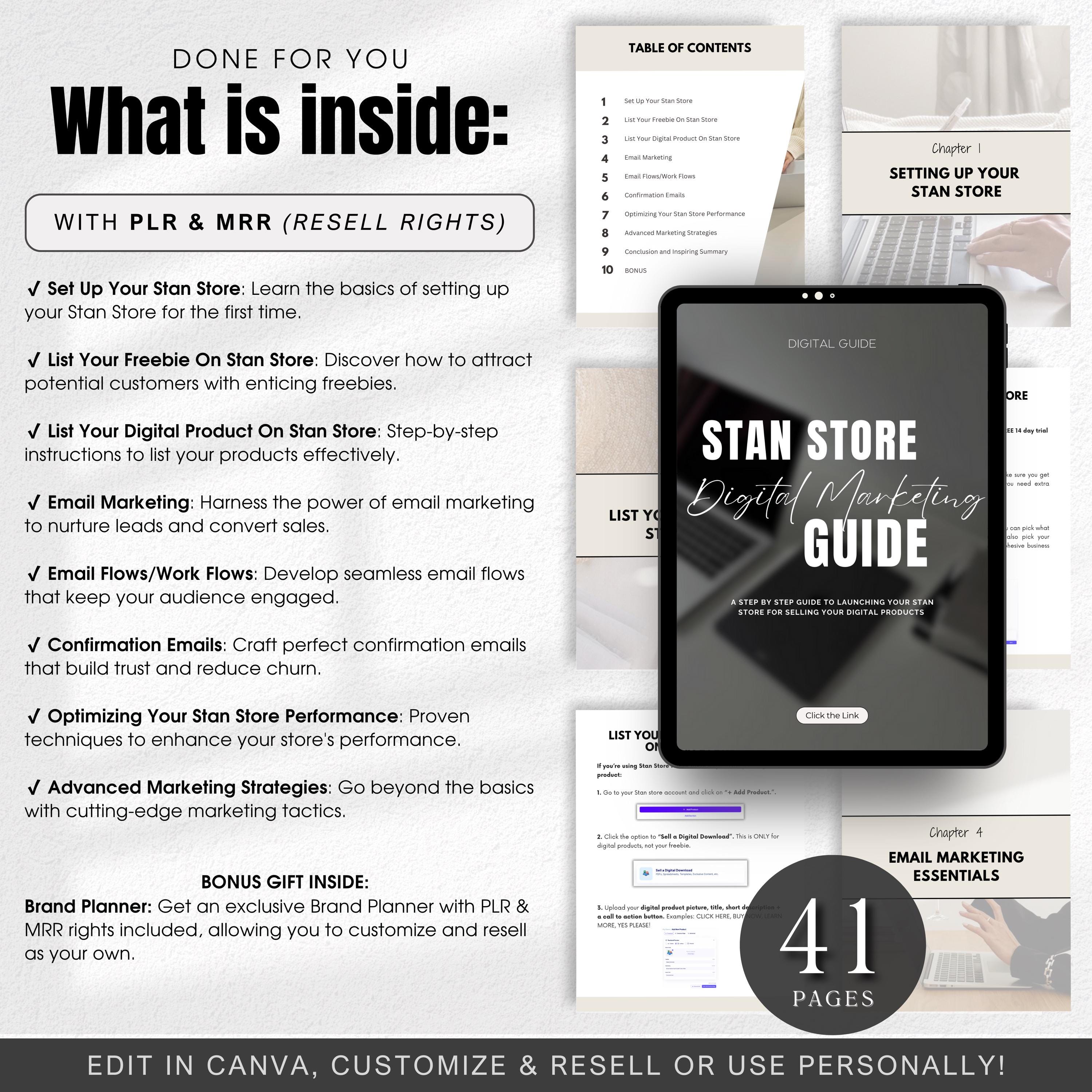 How to Set up Stan Store PLR MRR Guide Private Label Rights Master ...
