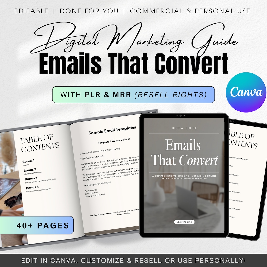 Emails That Convert Digital Product Email Marketing Guide With PLR MRR ...