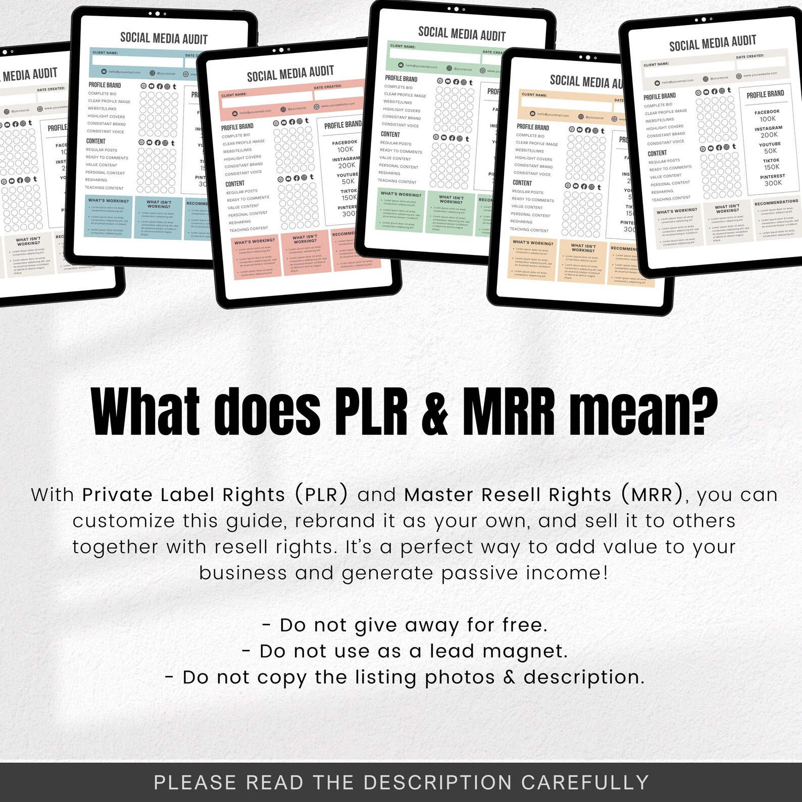 Social Media Audit Template Mrr Plr Canva, Social Media Management ...