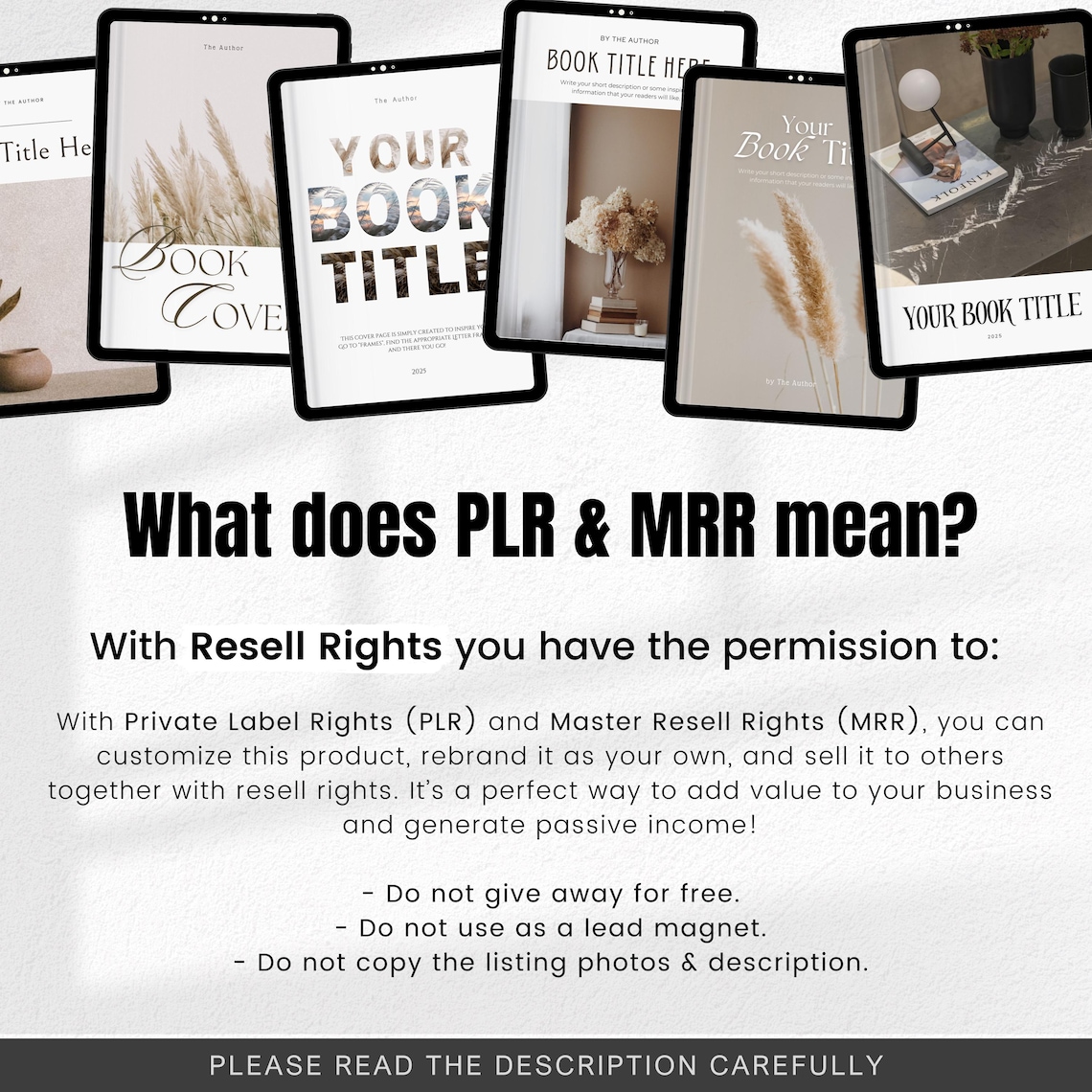 50+ Editable Canva Book Cover Title Page Templates Master Resell Rights ...
