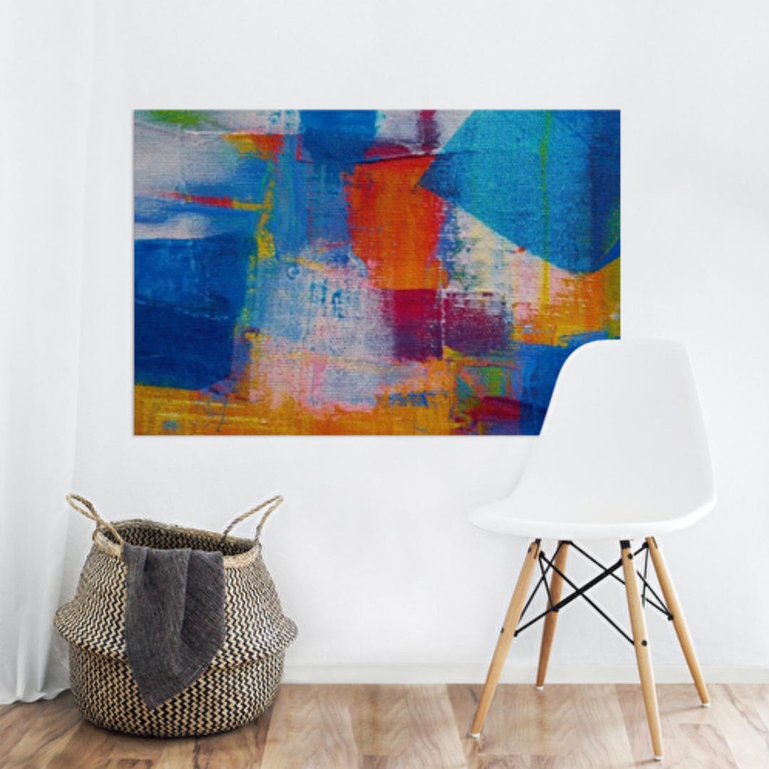 Large Abstract Canvas Painting | 70×100cm | Modern and Colorful Wall ...