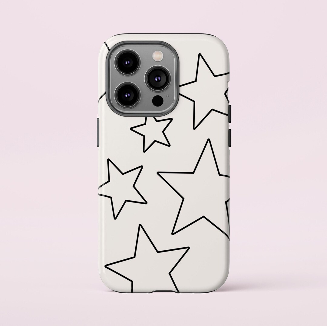 Minimalist Star Phone Case: Black Outline Celestial Cover - Etsy