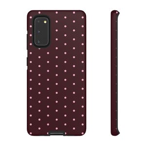 Maroon Polka Dot iPhone Case: Retro Minimalist Phone Cover - Etsy