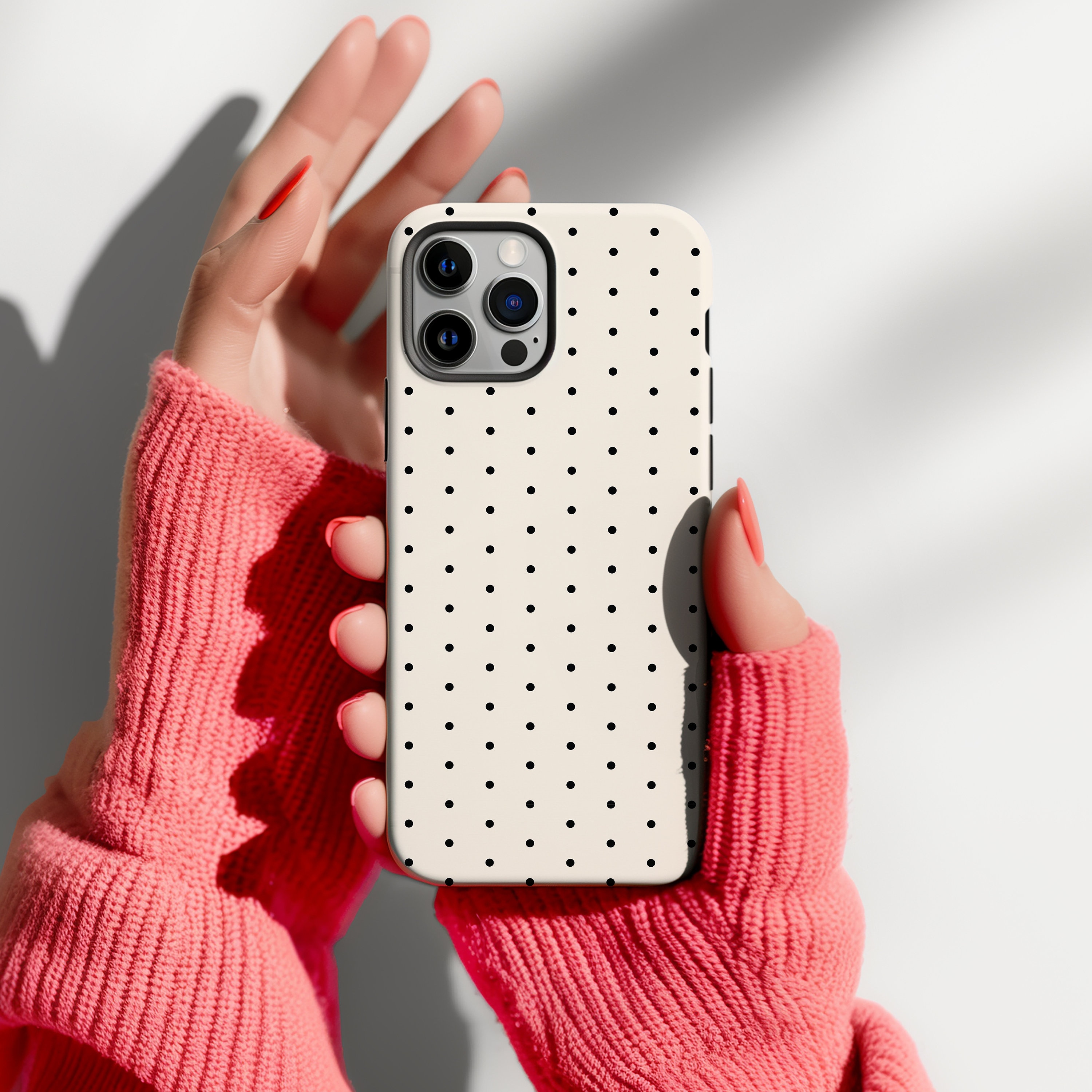 Polka Dot iPhone Case: Black & White Protective Cover - Etsy