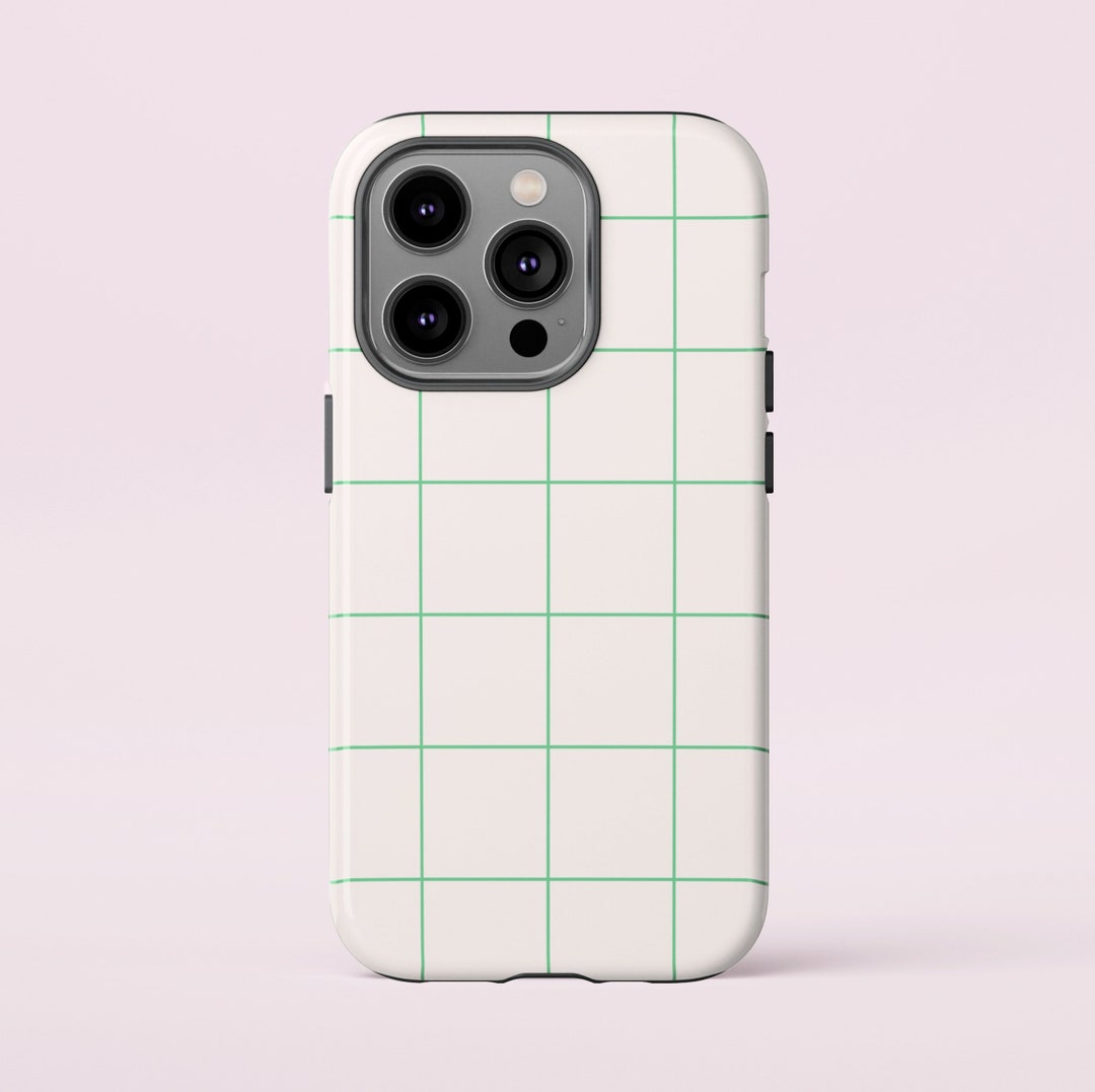 Green Grid iPhone Case: Modern Geometric Design, Tough Protection - Etsy