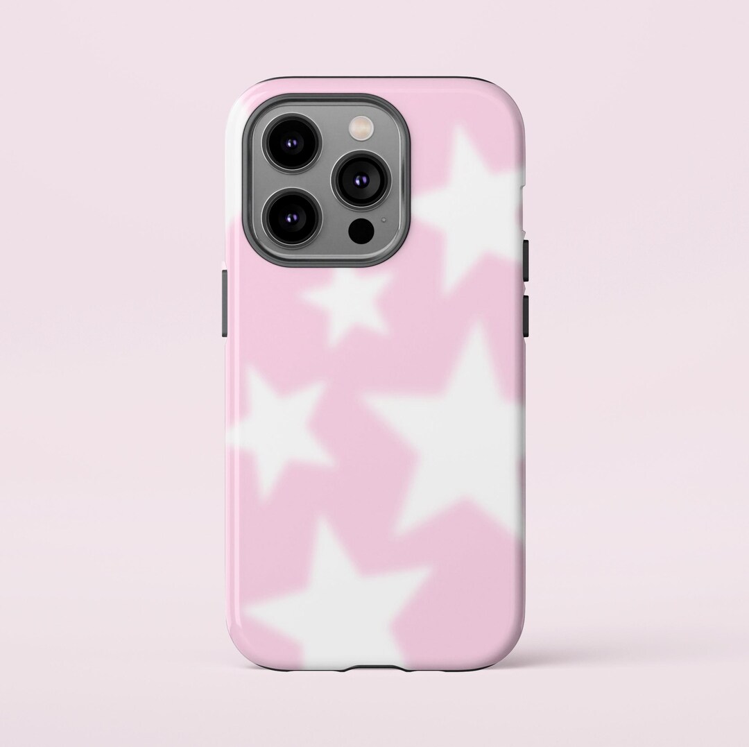 Pink Star Pattern Phone Case: Iphone, Galaxy, Dual Layer - Etsy