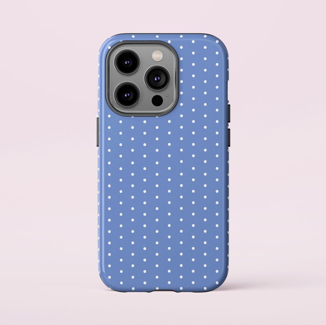 Blue Polka Dot Phone Case: Minimalist iPhone & Samsung Cover - Etsy
