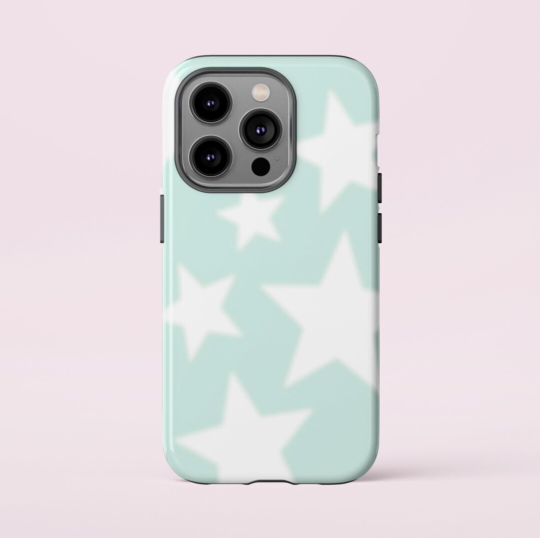 Mint Green Star Phone Case - Aesthetic Starry Phone Cover - Case/cover ...