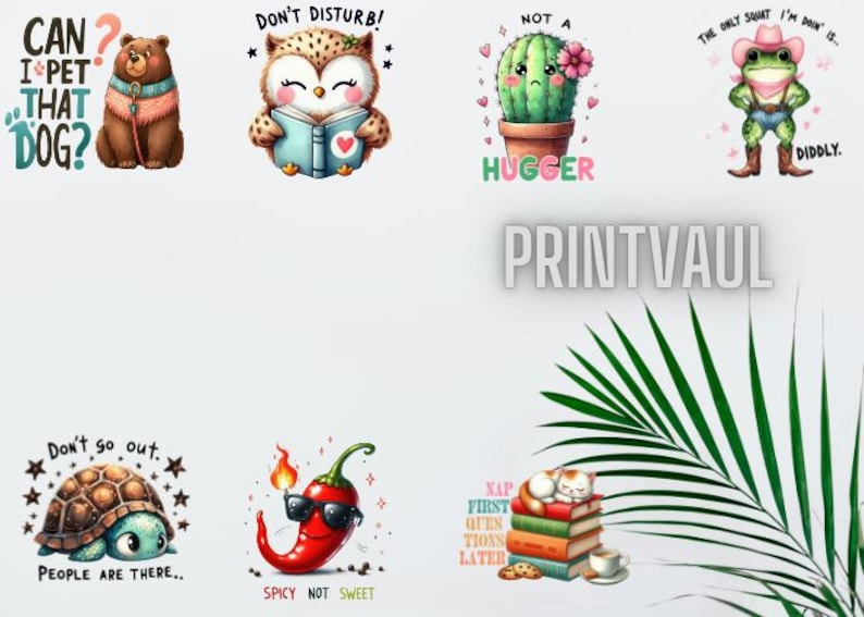 Funny Quotes Sticker Bundle | Printable Digital Stickers | Cute ...