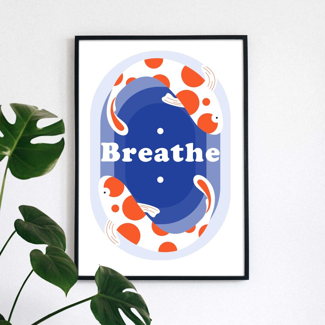 Koi Fish Printable, Chinese Feng Shui, Well-being, Affirmation Charm ...