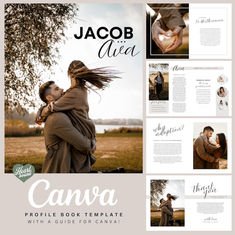 Modern Adoption Profile Template for Canva Customizable DIY ...