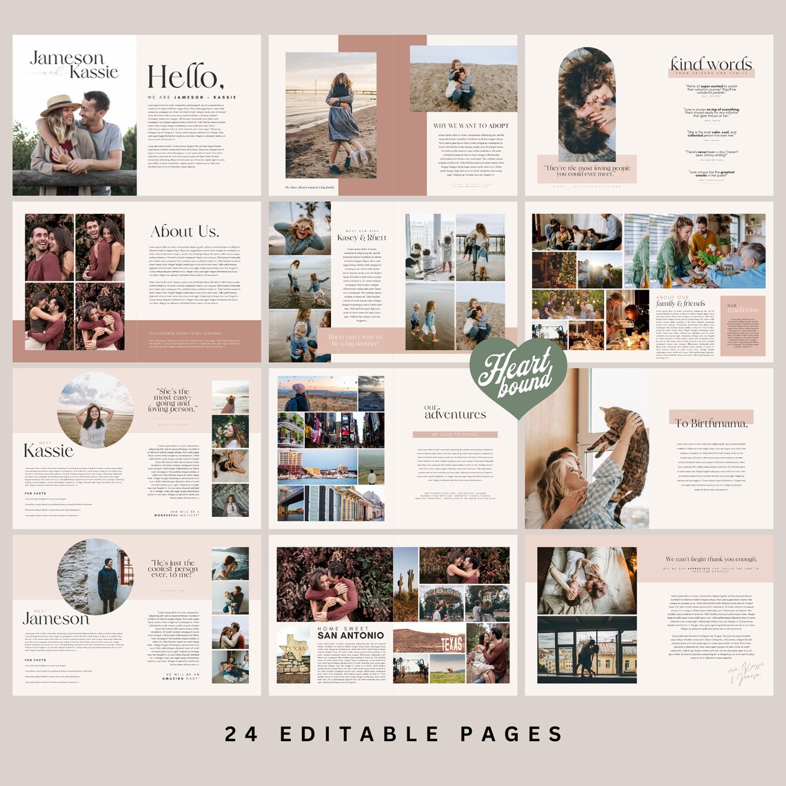 Modern Adoption Profile Template for Canva Customizable DIY ...