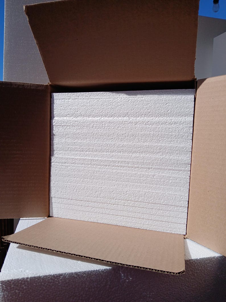 Styrofoam Sheets 12 X 12 X 1/2 Inch 24 Pcs Styrofoam EPS Arts Crafts ...