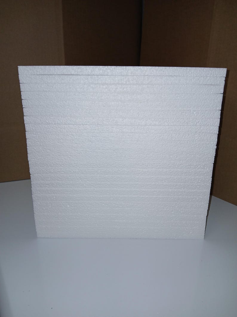 Styrofoam Sheets 12 X 12 X .05 Inch 24 Pcs Styrofoam EPS Arts Crafts ...