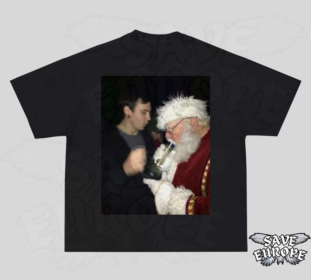 Santa Claus Hitting A Bong T-shirt, Funny Santa Claus Meme Shirt, 420 ...