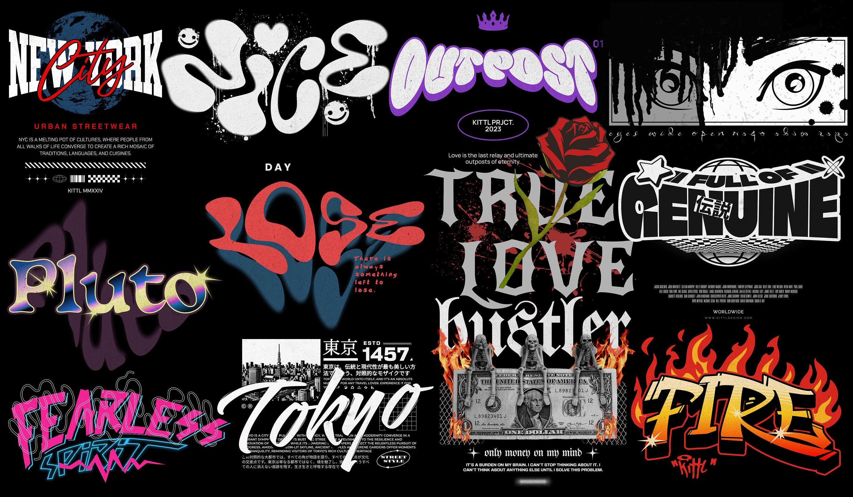 80+ PNG Streetwear Designs, Modern T-shirt Pod Designs Bundle, Premium ...