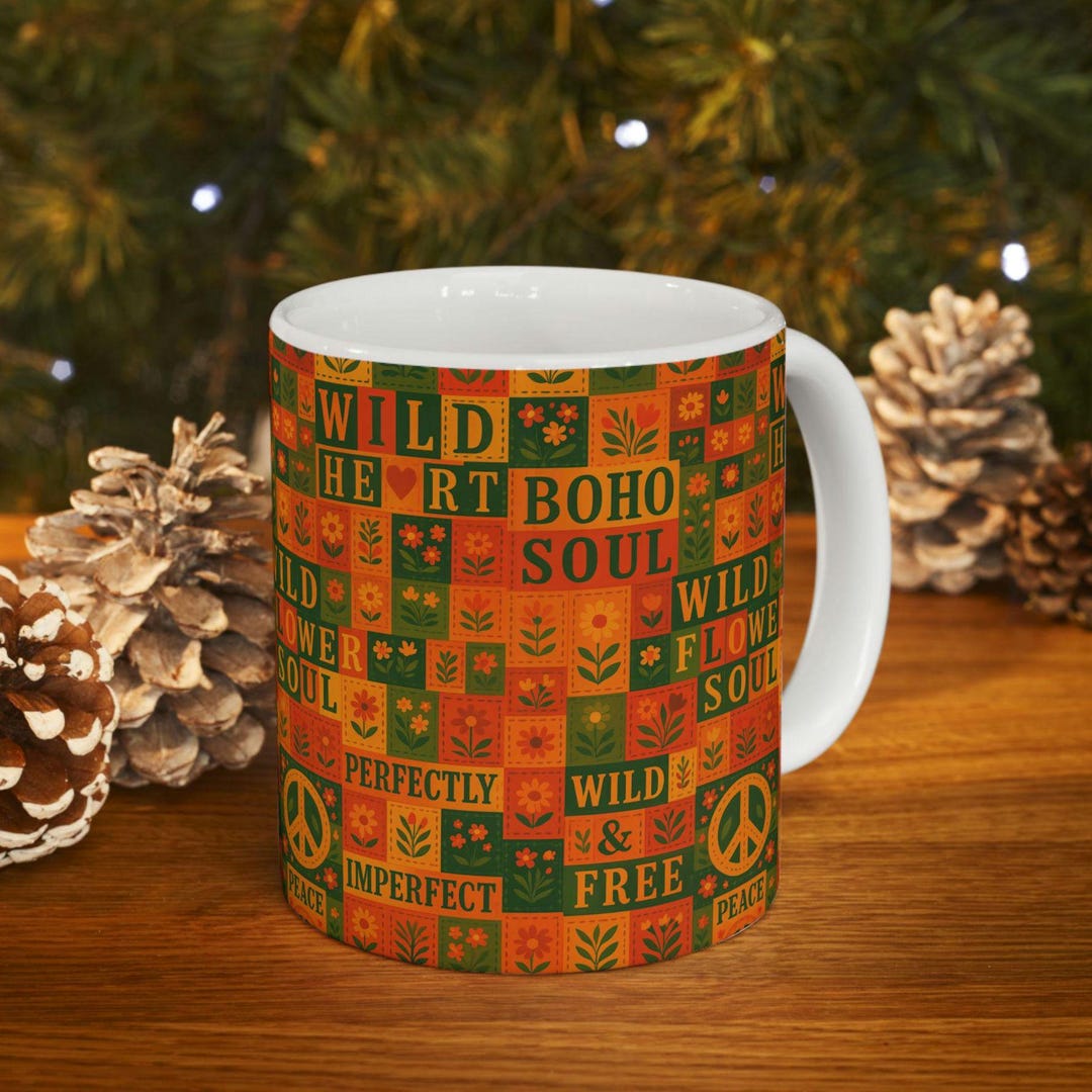 Patchwork Graffiti Mug | Retro Floral Pattern - Etsy UK