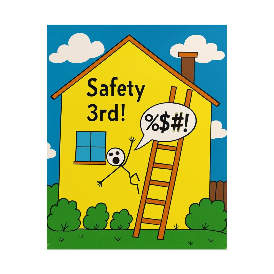 Funny Safety Poster, Fun Wall Art, Office Decor, Safety Awareness, Gift ...