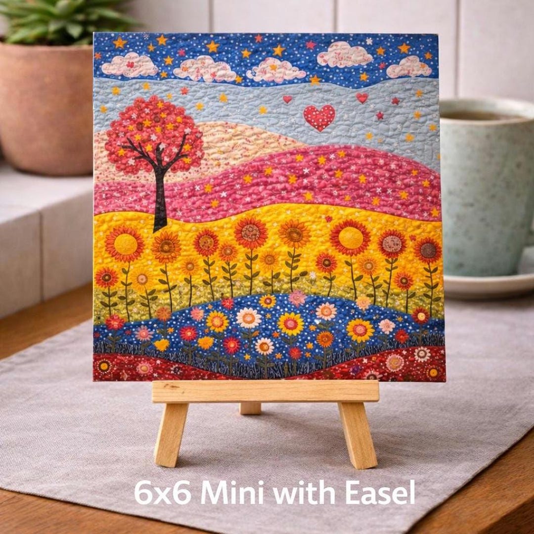 Wildflower Prairie Folk Art Sign | 6x6 Mini Easel Decor - Etsy