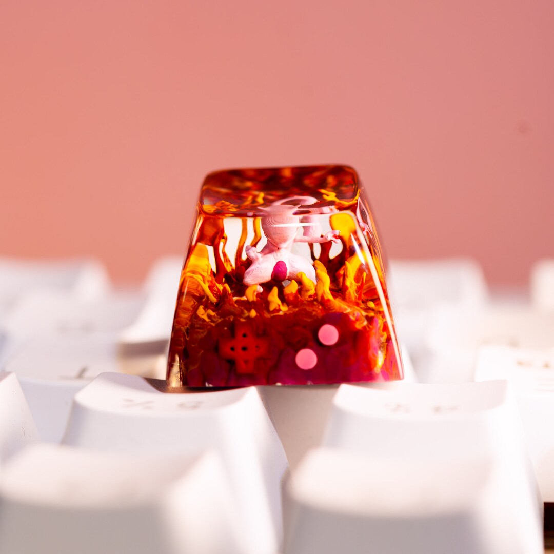 Mewtwo Keycap Ver 2, Handmade Resin Gift, Customized Keycap ...