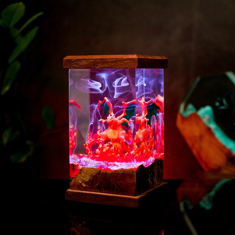Charizard Resin Night Light, Pokemon Gift, Lizardon Table Lamp, Bedroom ...
