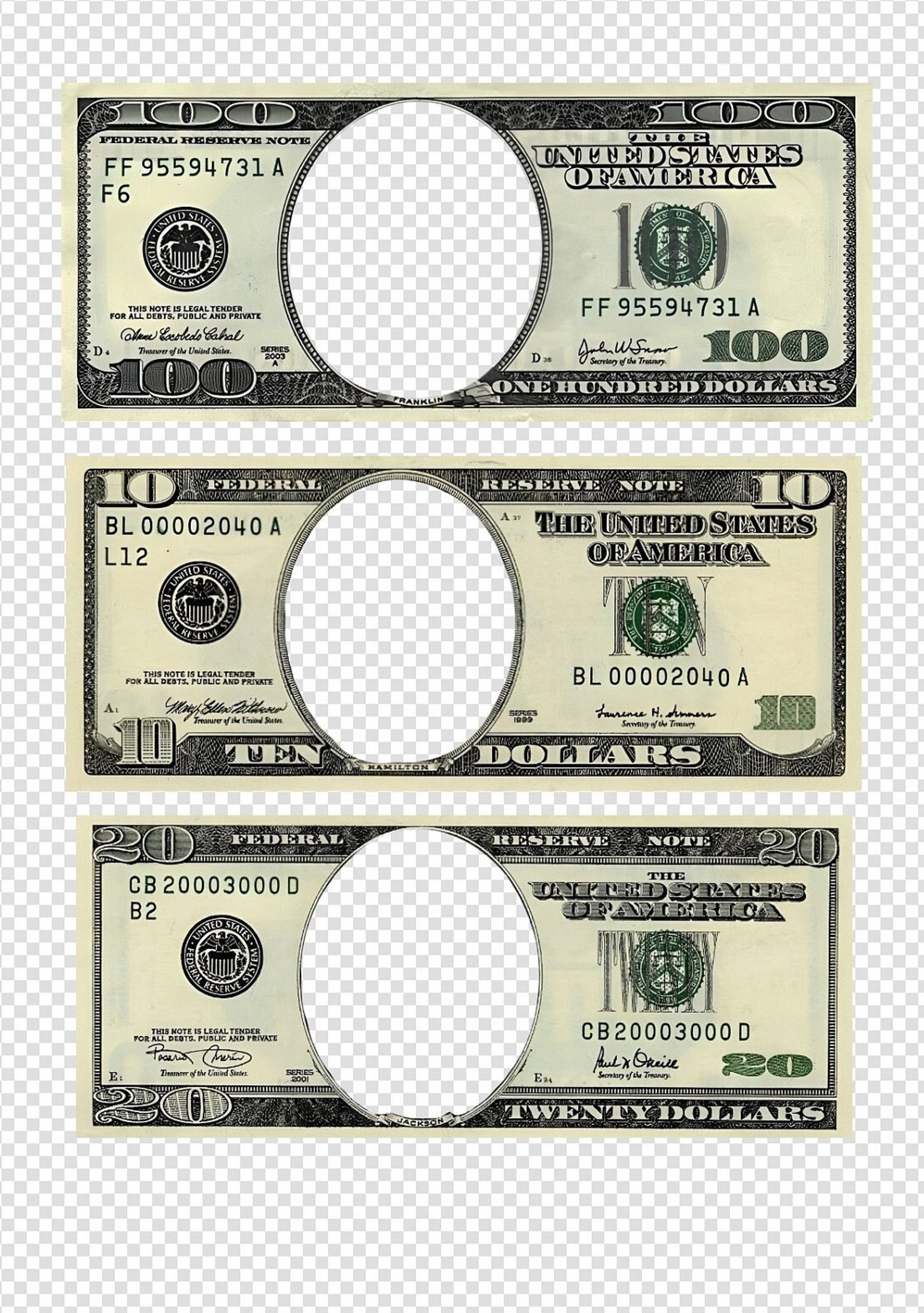 6 Editable Dollar Bill Templates for Free Use Easy and Simple, Dollar ...