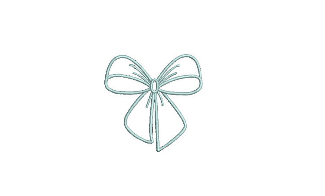 Simple Bow Embroidery File Design - 3 X 3 Inch Hoop - Instant Download ...