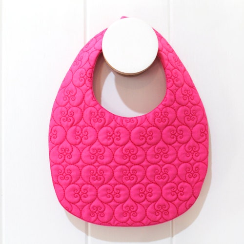 In the Hoop Baby Bib Stipple Embroidery Design File Pattern 3 - Etsy