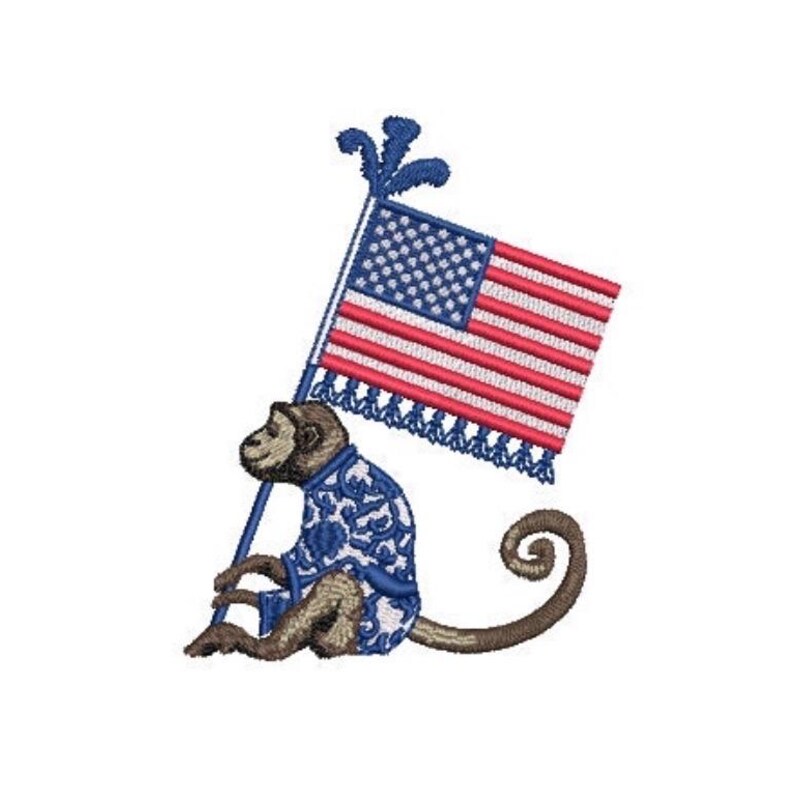 Flag With Monkey - Etsy