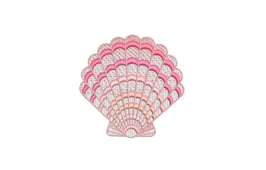 Pink Clam Shell Machine Embroidery File Design - 4x4 Inch Hoop ...